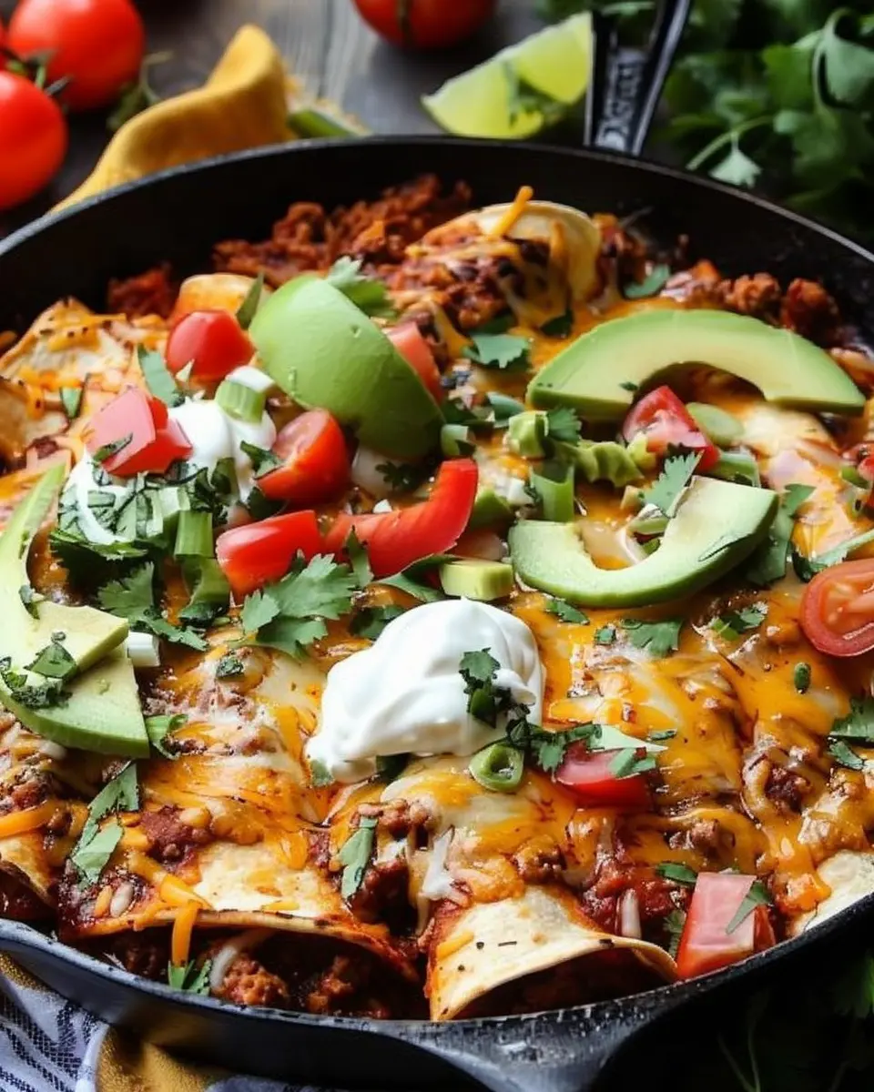 Beef Skillet Enchiladas