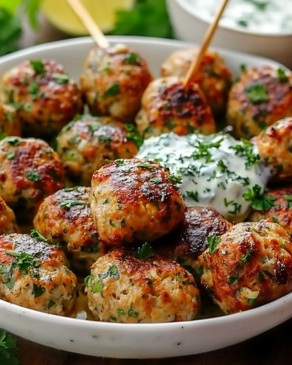 Chicken Kofta Garlic Yogurt Sauce