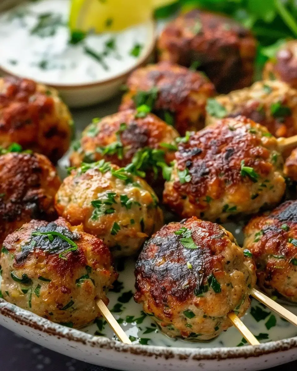Chicken Kofta Garlic Yogurt Sauce