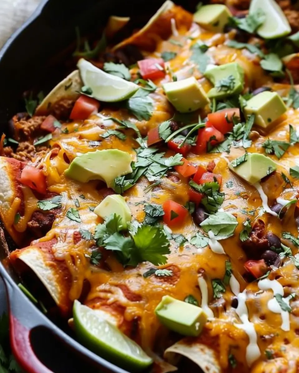 Beef Skillet Enchiladas